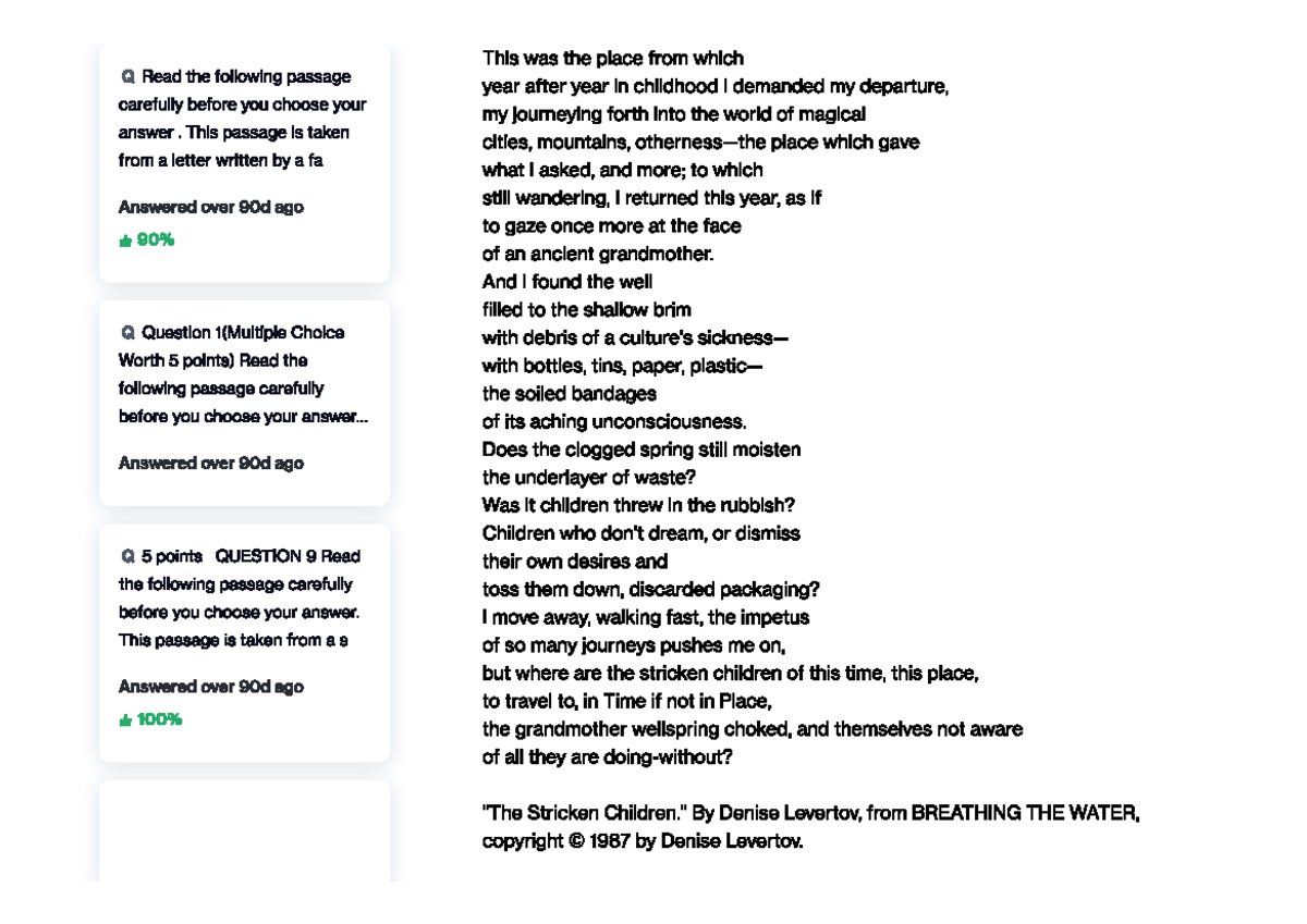 ENG 30: Analysis of "Stricken" by Denise Levertov - Poem Insights - Studocu