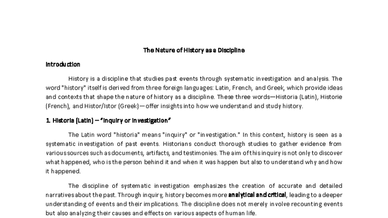 HIST 101: Understanding History as a Discipline and Its Sources - Studocu