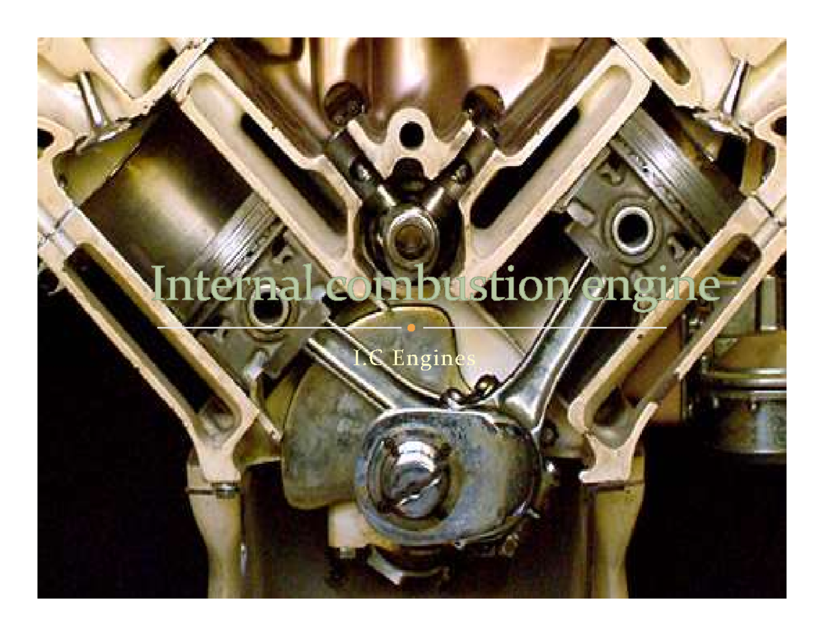 I C Engines Comprehensive Notes On Internal Combustion Engines Studocu
