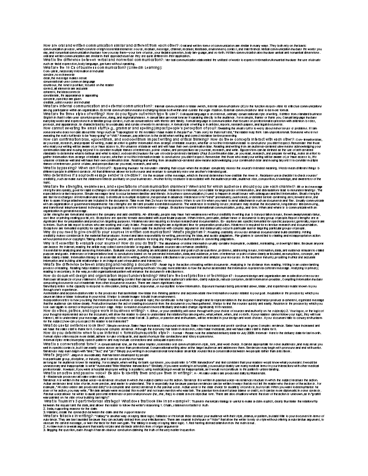 Effective Communication Study Guide for Test 2: Key Concepts ...
