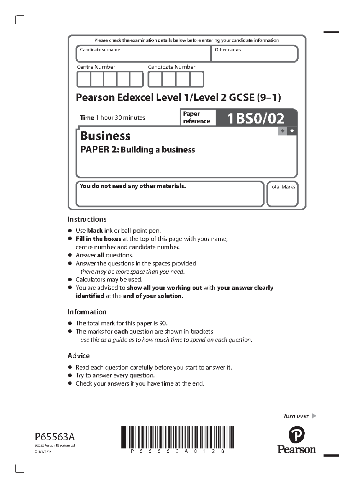 GCSE Business Paper 2: Building a Business (June 2022) Exam Guide - Studocu