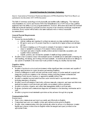 Intro VET TECH Notes - MANSC- Intro to Vet Tech. Outline: chapter 1 ...