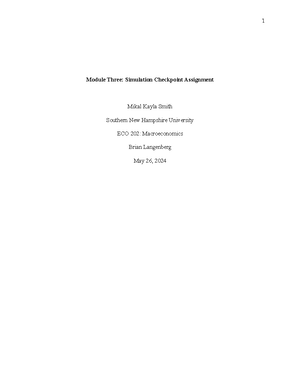 Eco 201 Module Four - Module Four Simulation Checkpoint Assignment ...