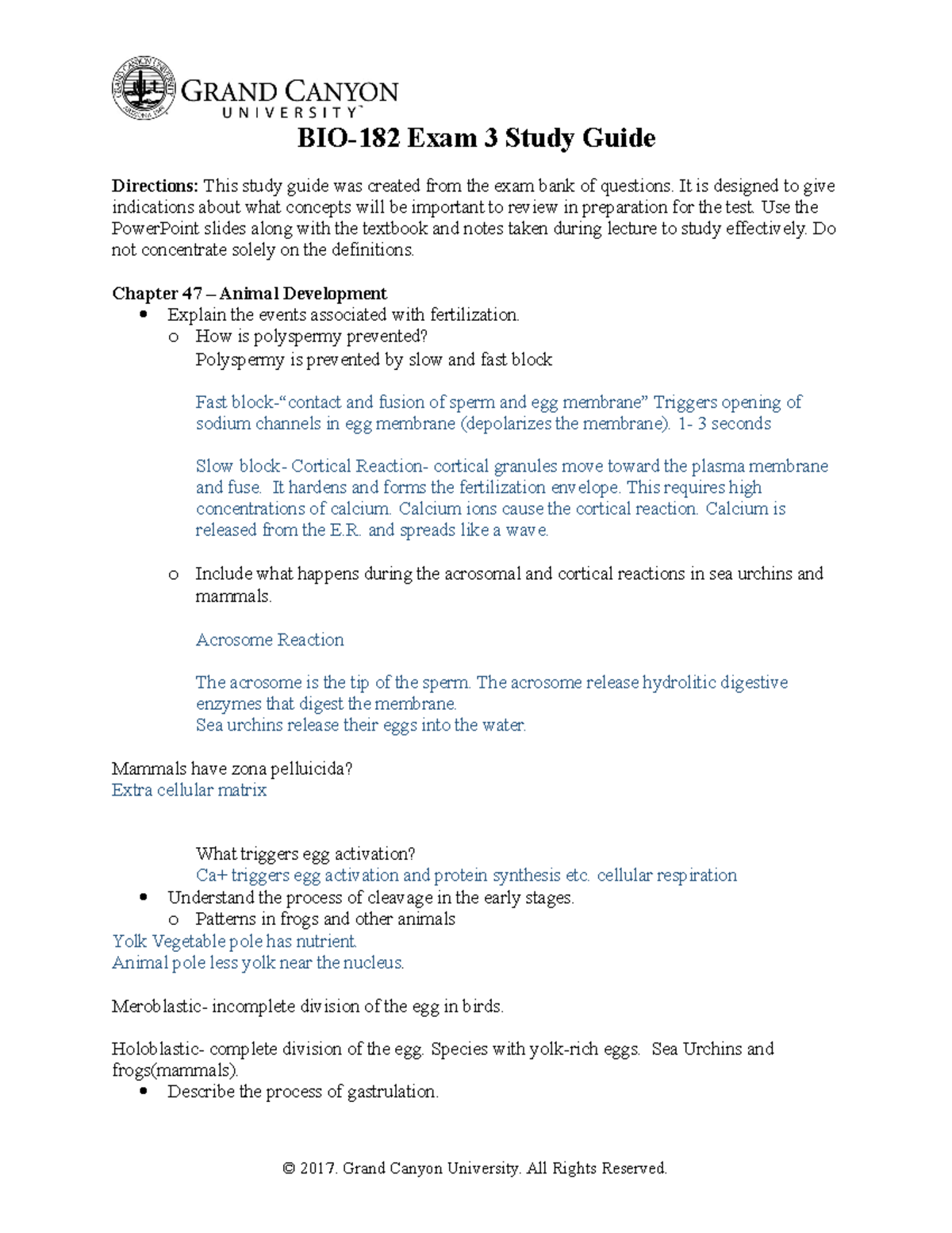 BIO guide 3rd exam study guide - Exam 3 Study Guide Directions: This ...