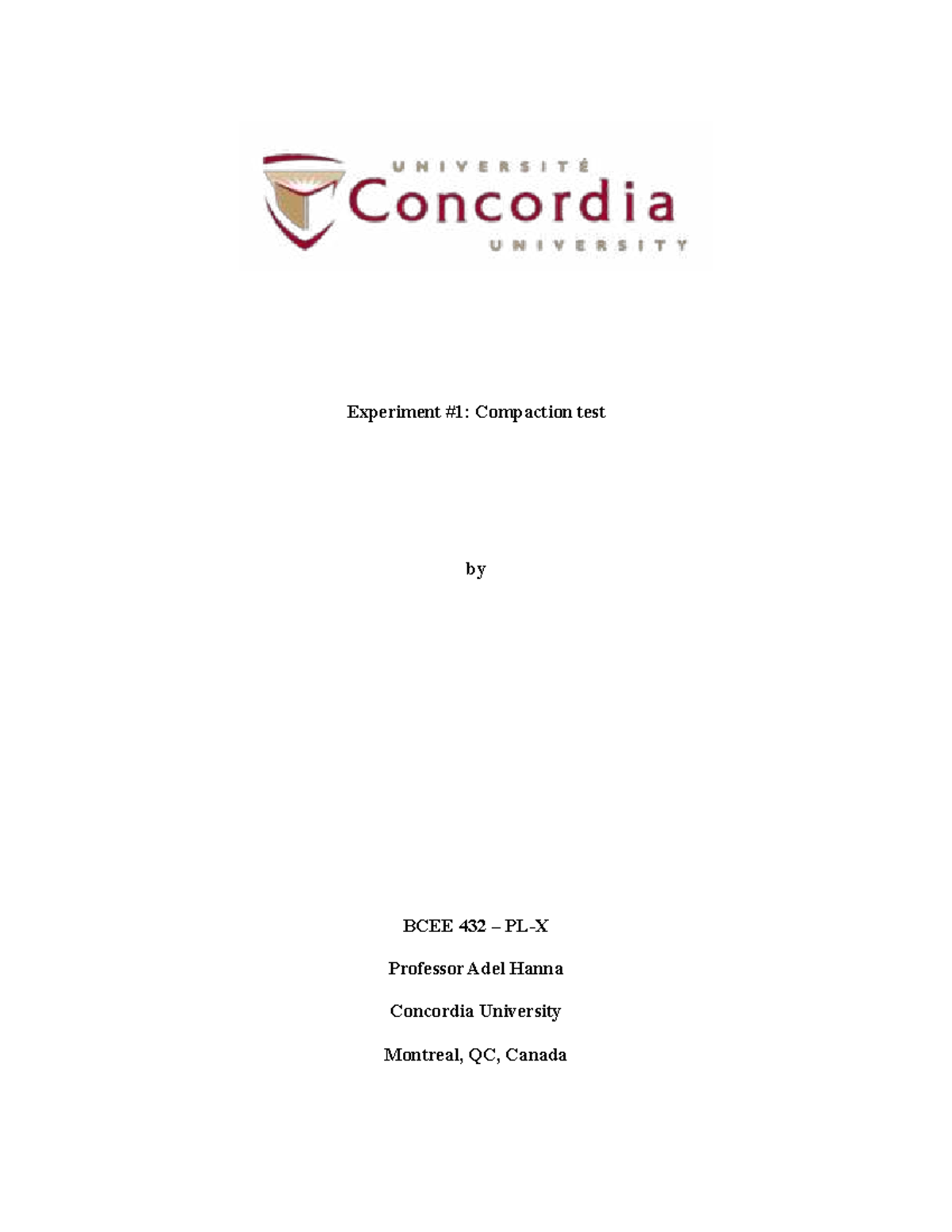 Compaction Test Analysis - BCEE 432 Lab Report - Studocu