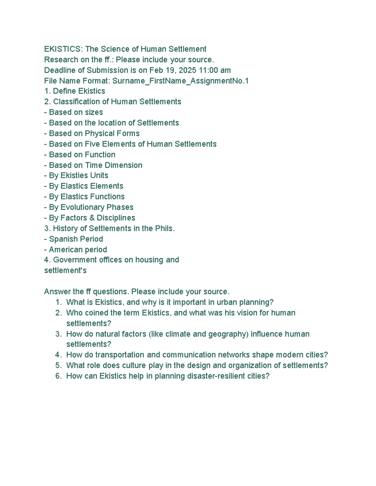 EKISTICS 101: Understanding Human Settlements and Their Importance ...