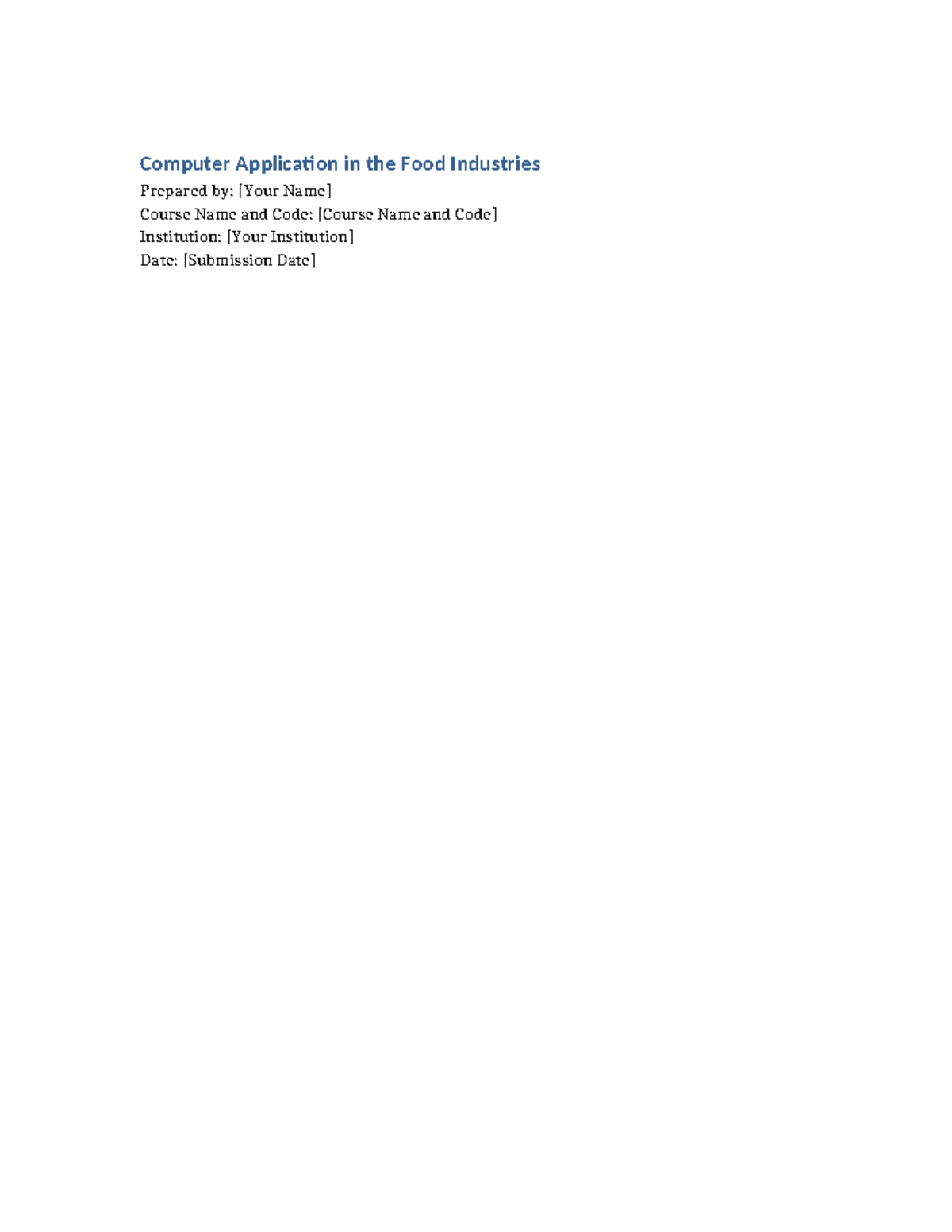 Computer Applications in Food Industries: Impacts and Future Trends ...