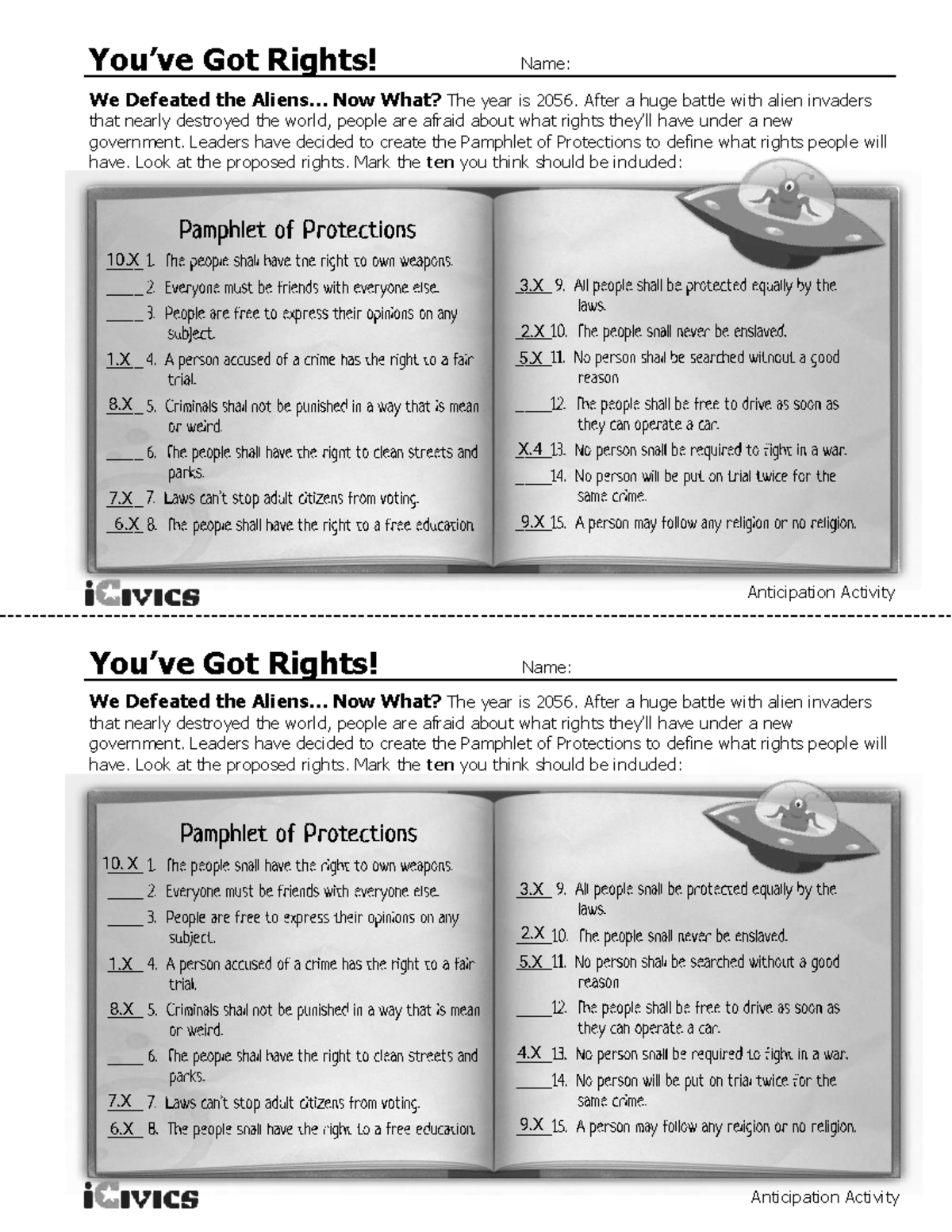 Got Rights! Anticipation Activity for 2056 & 1791 Scenarios - Studocu