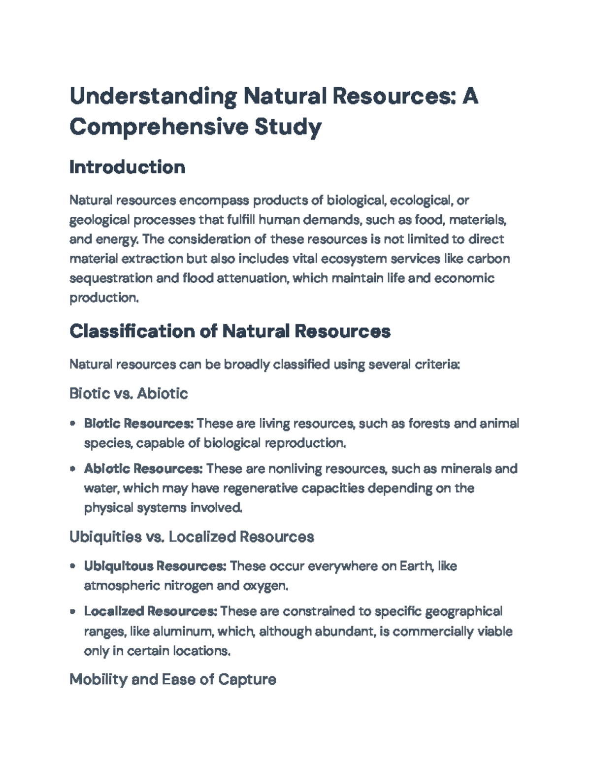Understanding Natural Resources: Concepts, Scarcity, and Governance ...