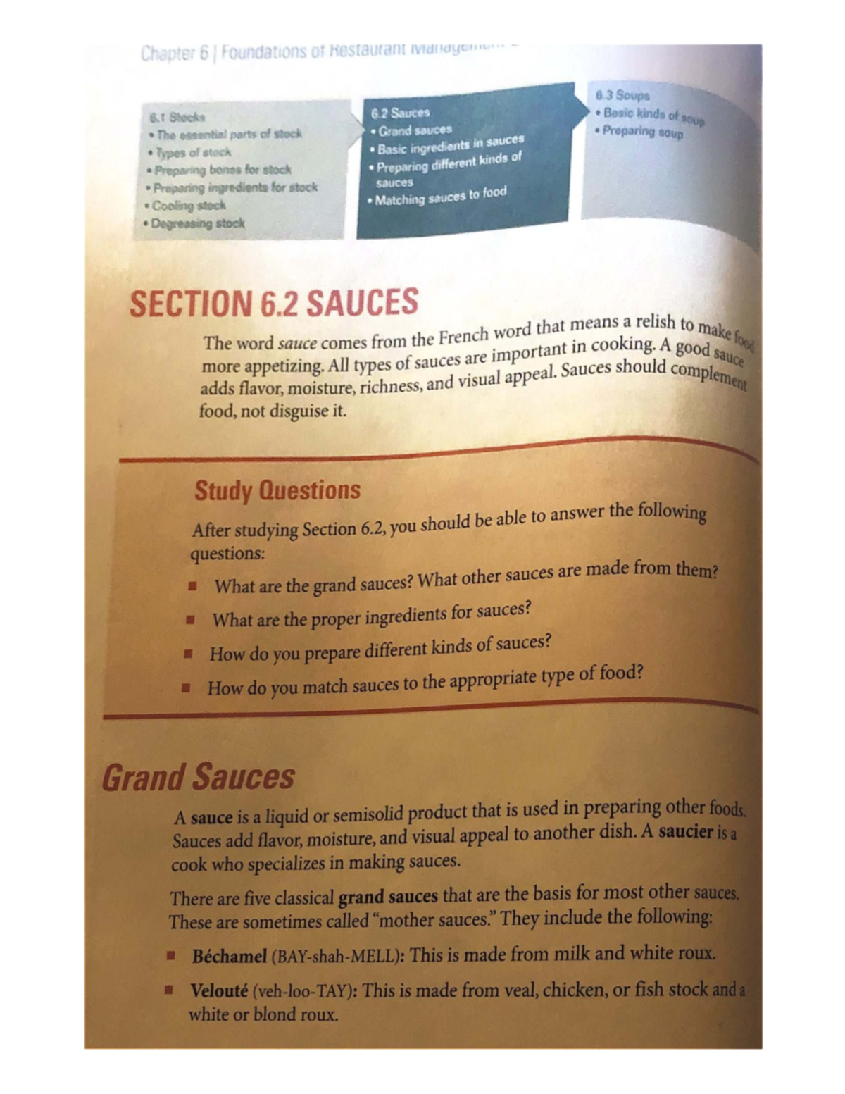 Chapter 6: Foundations of Restaurant Management - Stocks, Sauces, and ...
