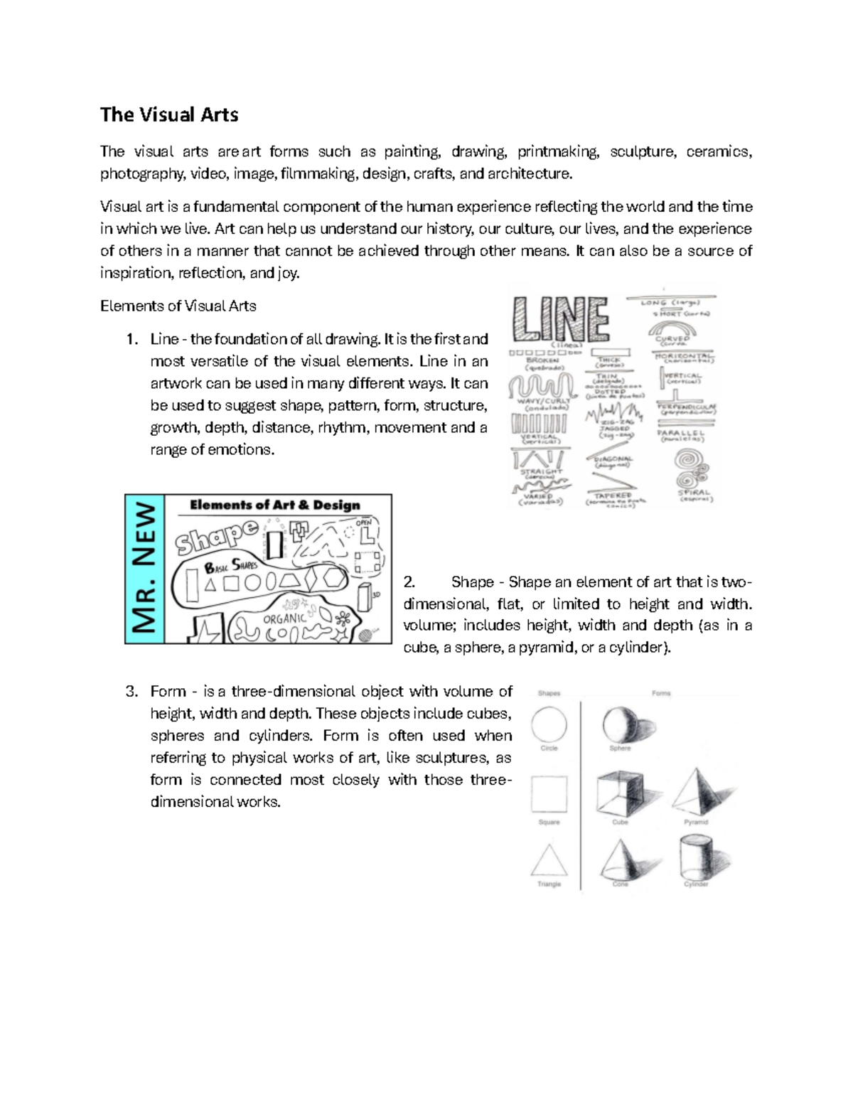 L3-Visual-Arts - Notes - The Visual Arts The visual arts are art forms ...