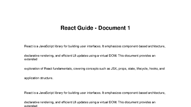 React Fundamentals Guide: JSX, Props, State, and More - Studocu