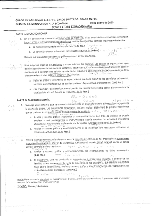 Examen Ordinaria Introducción a la economia 24-25 - Introducción a la Economía Grados ADE, ECO ...