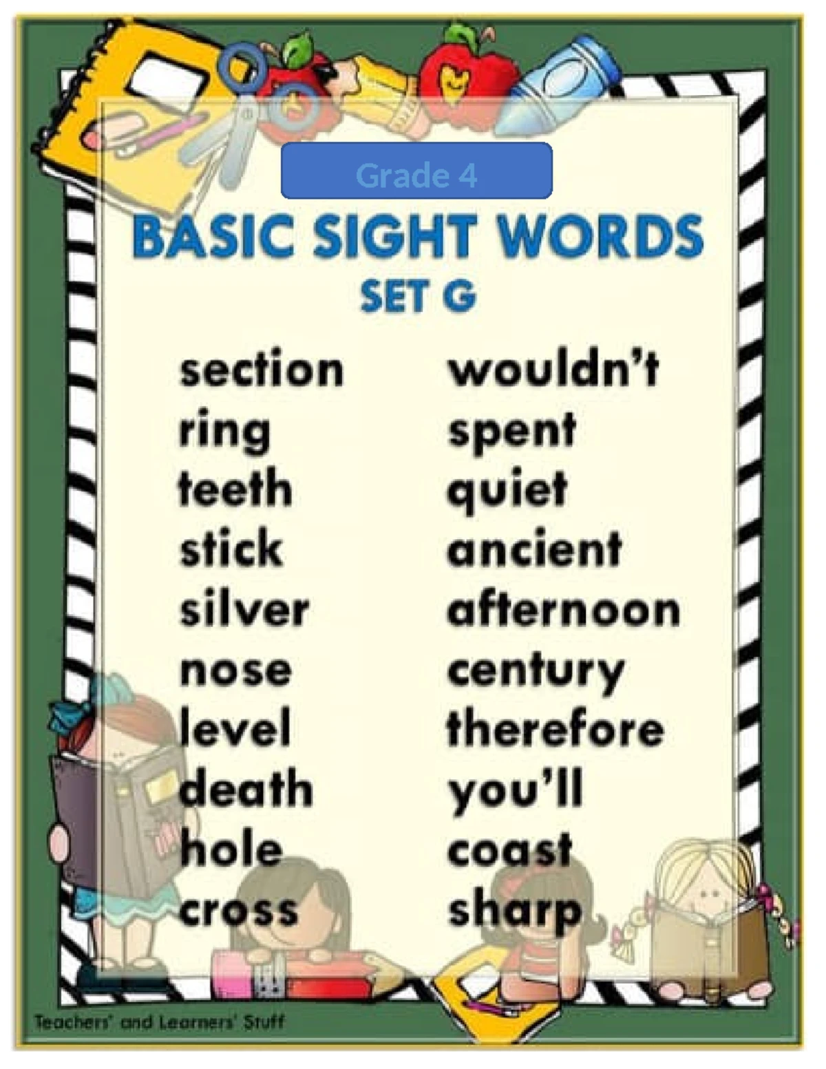GRADE 4 Basic Sight Words - Comprehensive List Sets 2 to 10 - Studocu