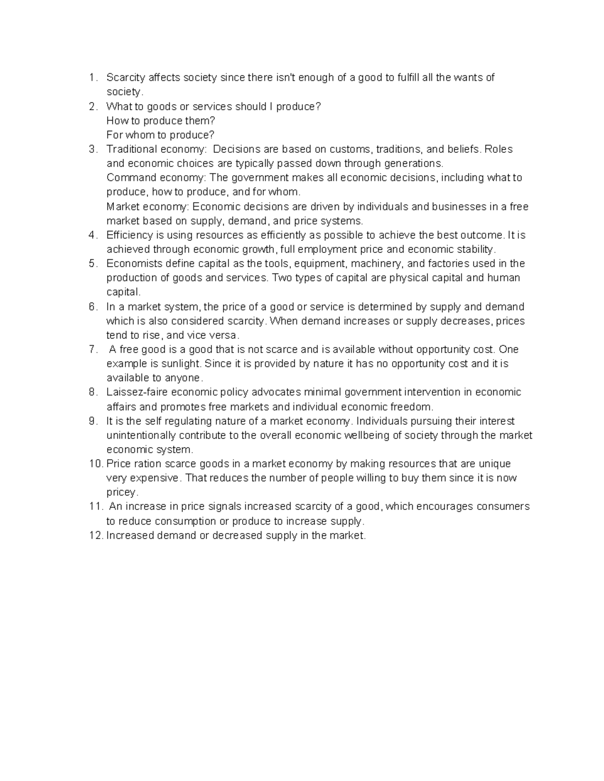 ECO 101: Understanding Scarcity and Economic Systems - Notes 1.3.8 ...