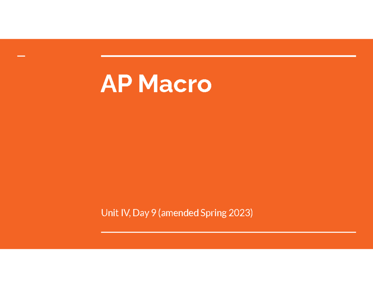 Monetary Policy Framework: Ample Reserves Review - AP Macro U4 D9 - Studocu