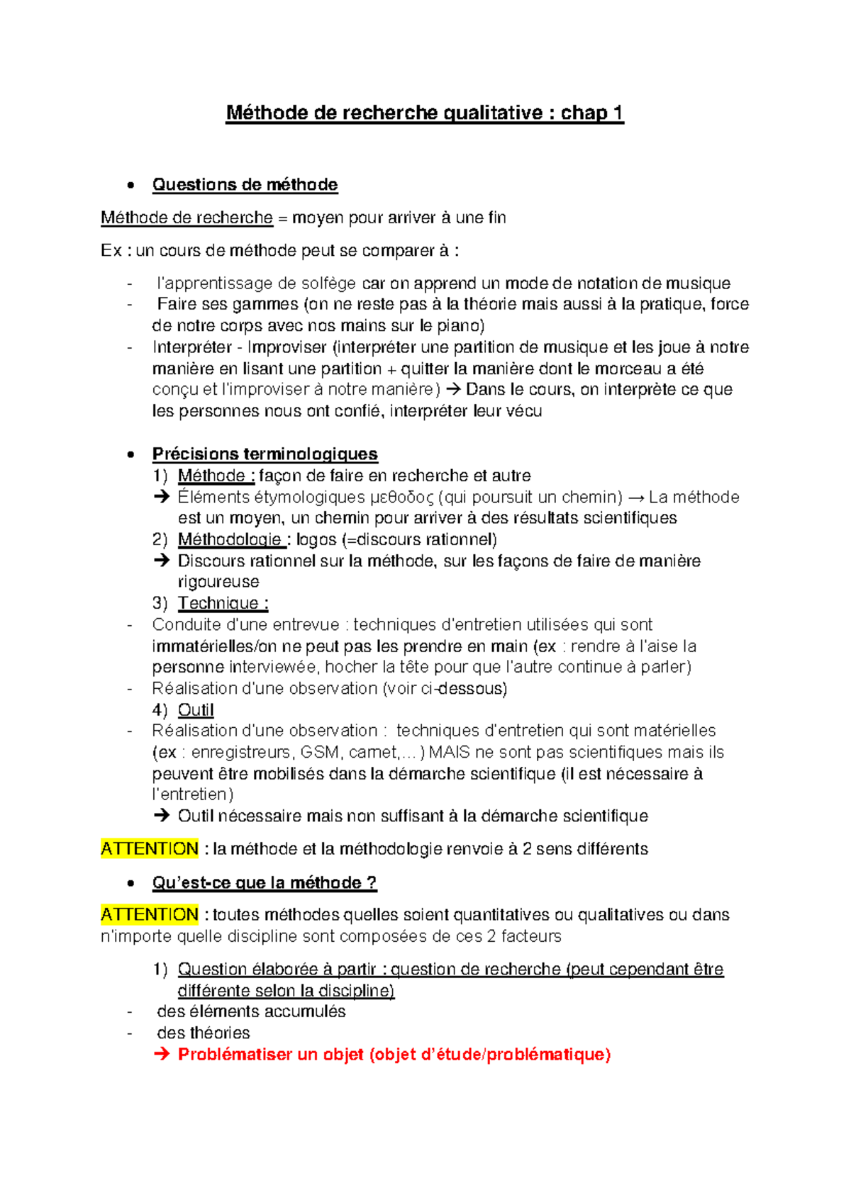 Méthode de recherche qualitative : Chapitre 1 - Questions de méthode ...