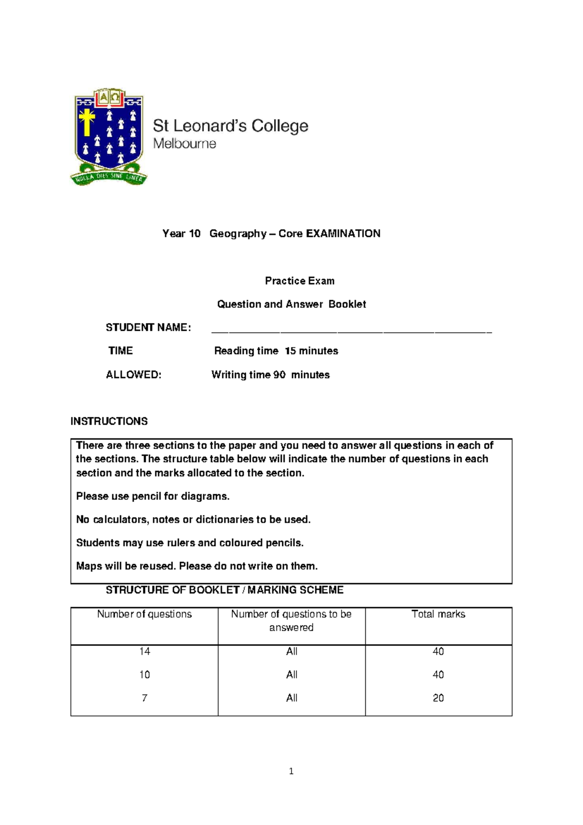 Year 10 Geography Core Exam Practice Questions & Answers - Studocu