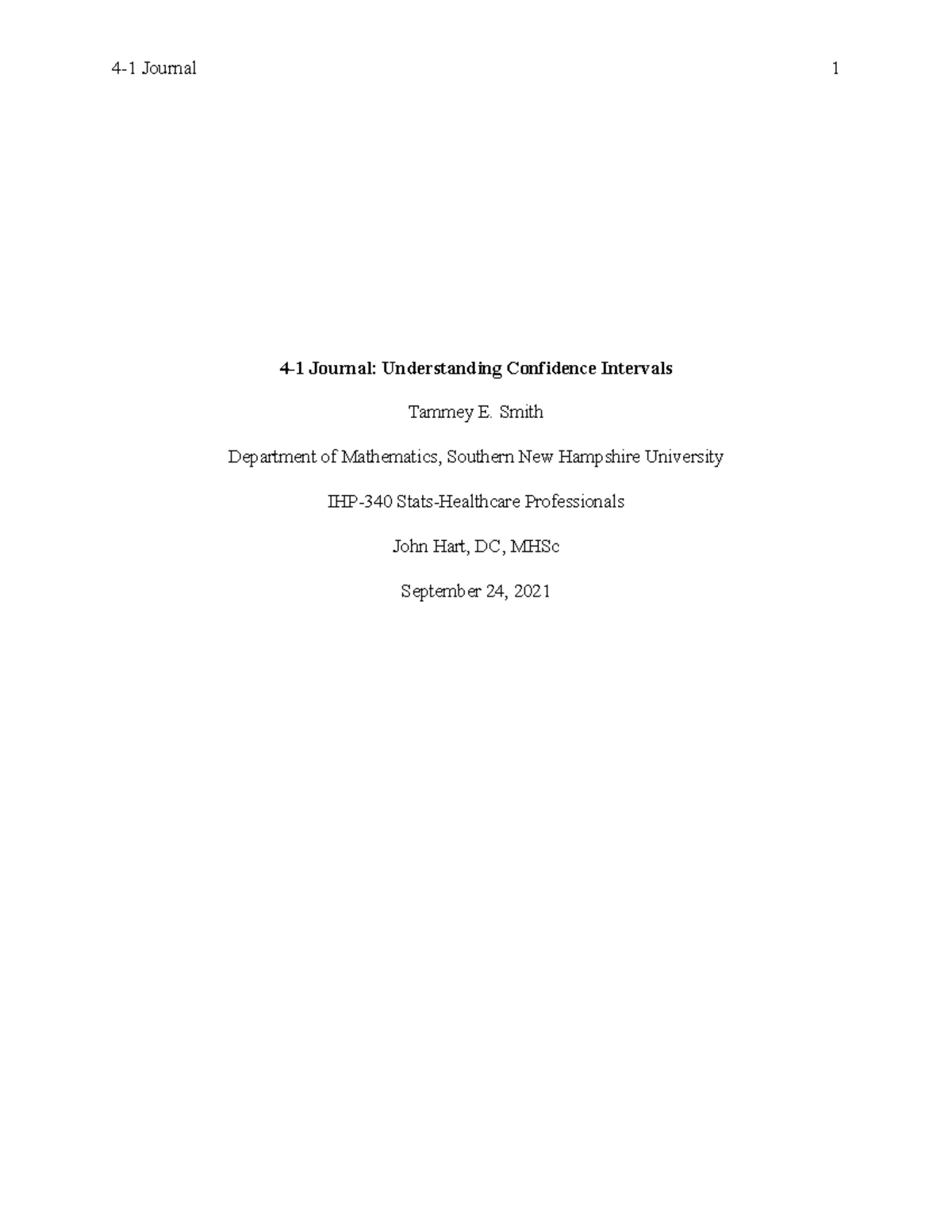 Module 4 Journal Assignment - 4-1 Journal 1 4-1 Journal: Understanding ...