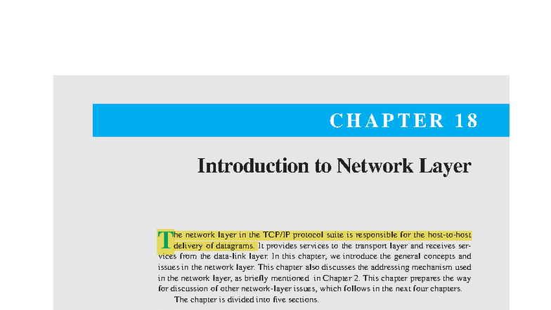 CHAPTER 18: Introduction to Network Layer Concepts and Services - Studocu