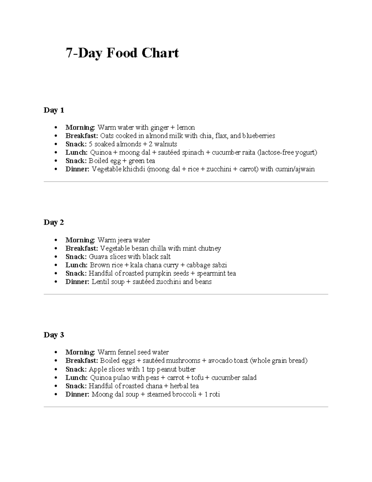 Diet Plan for 7 Days: Healthy Meals & Snacks - Studocu
