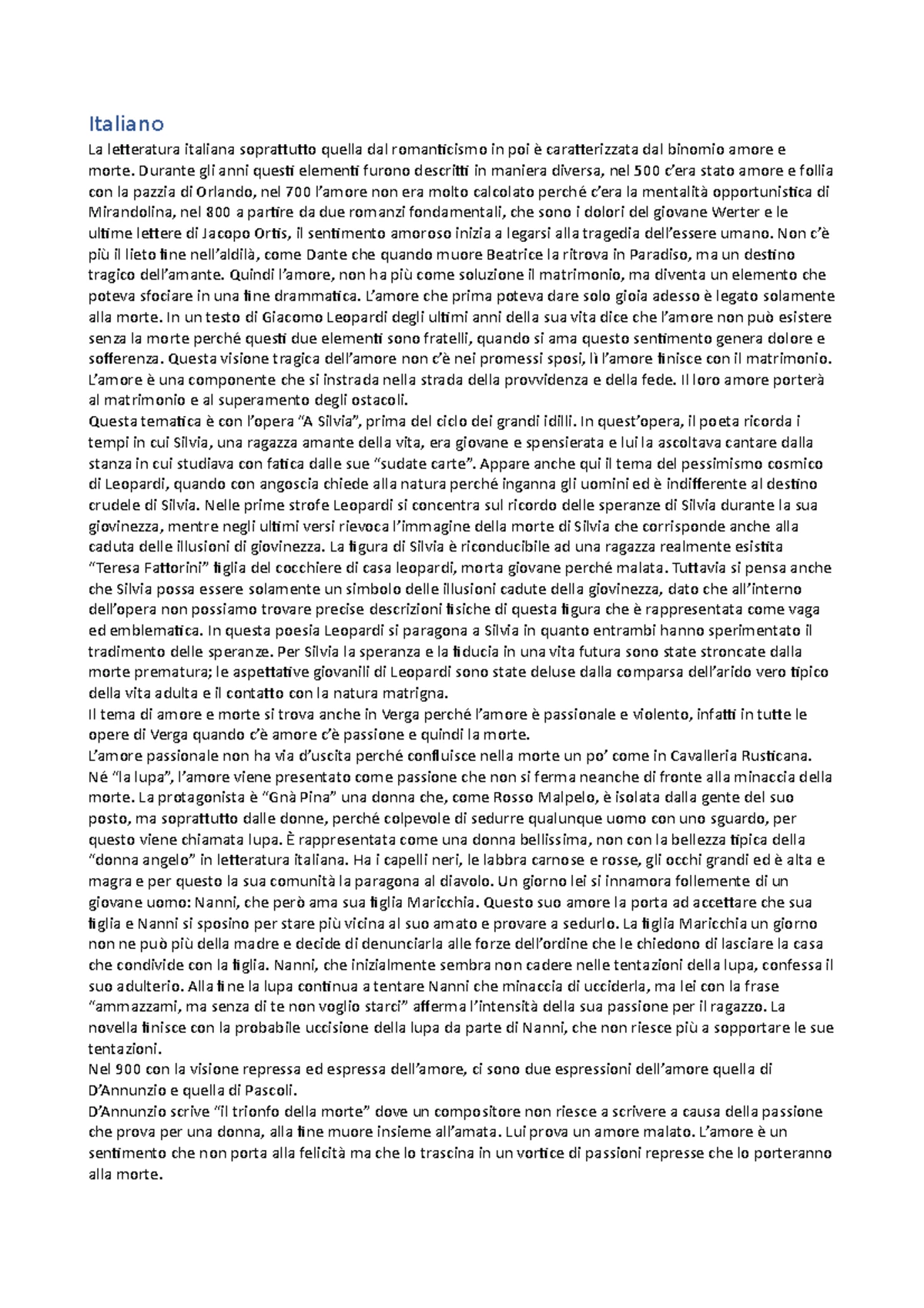 La donna - collegamenti per esame di maturità - Italiano Differenze tra ...