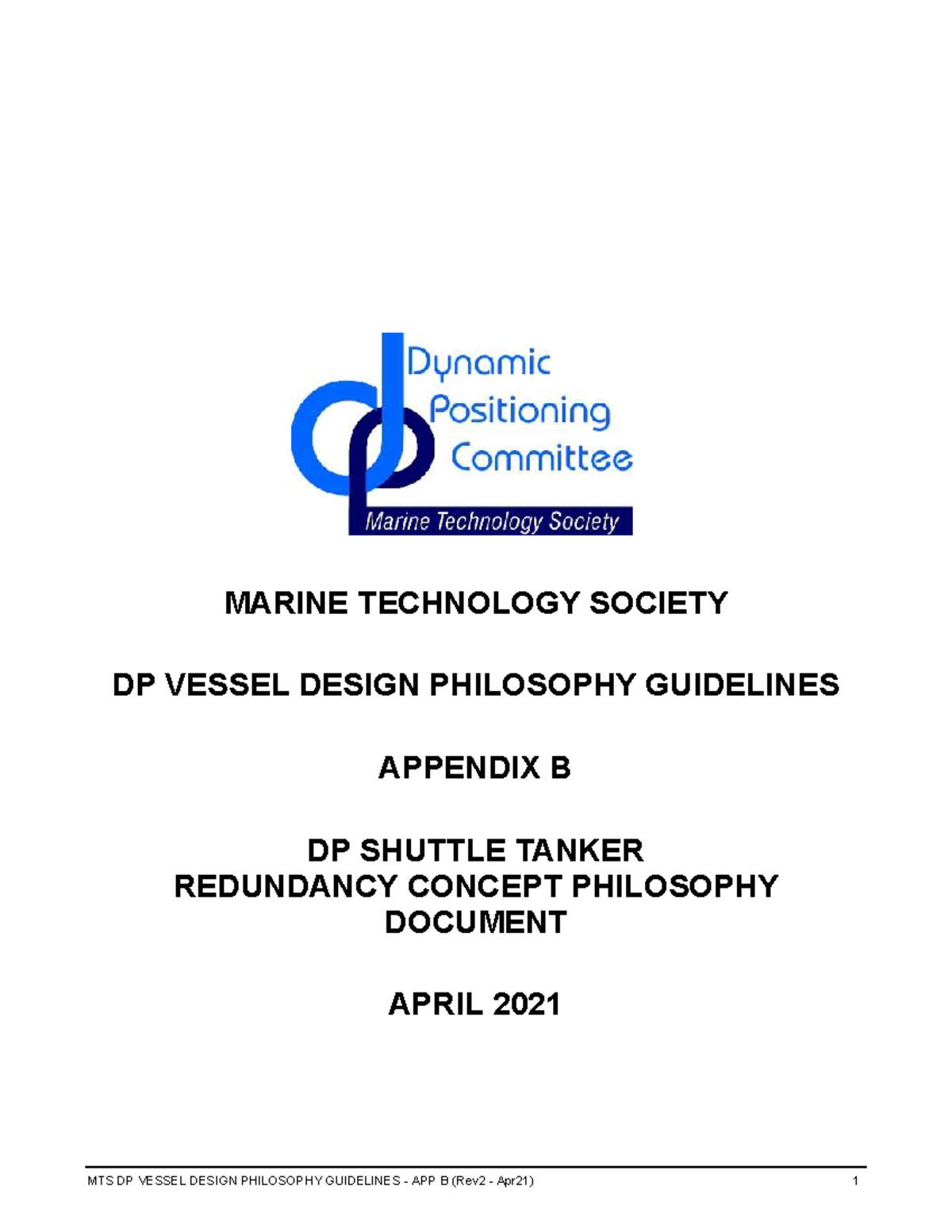 MTS DP Vessel Design Philosophy Guidelines Appendix B (Rev2 Apr21 ...