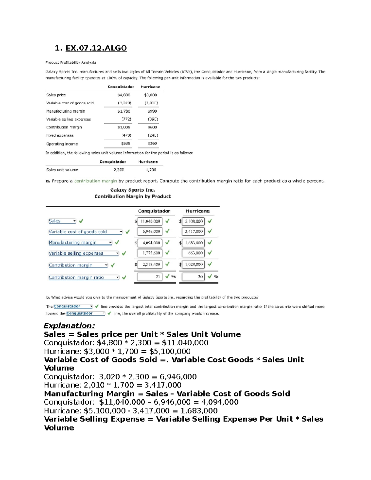 Module 6 Problem Set: Variable Costing & Financial Analysis - Studocu