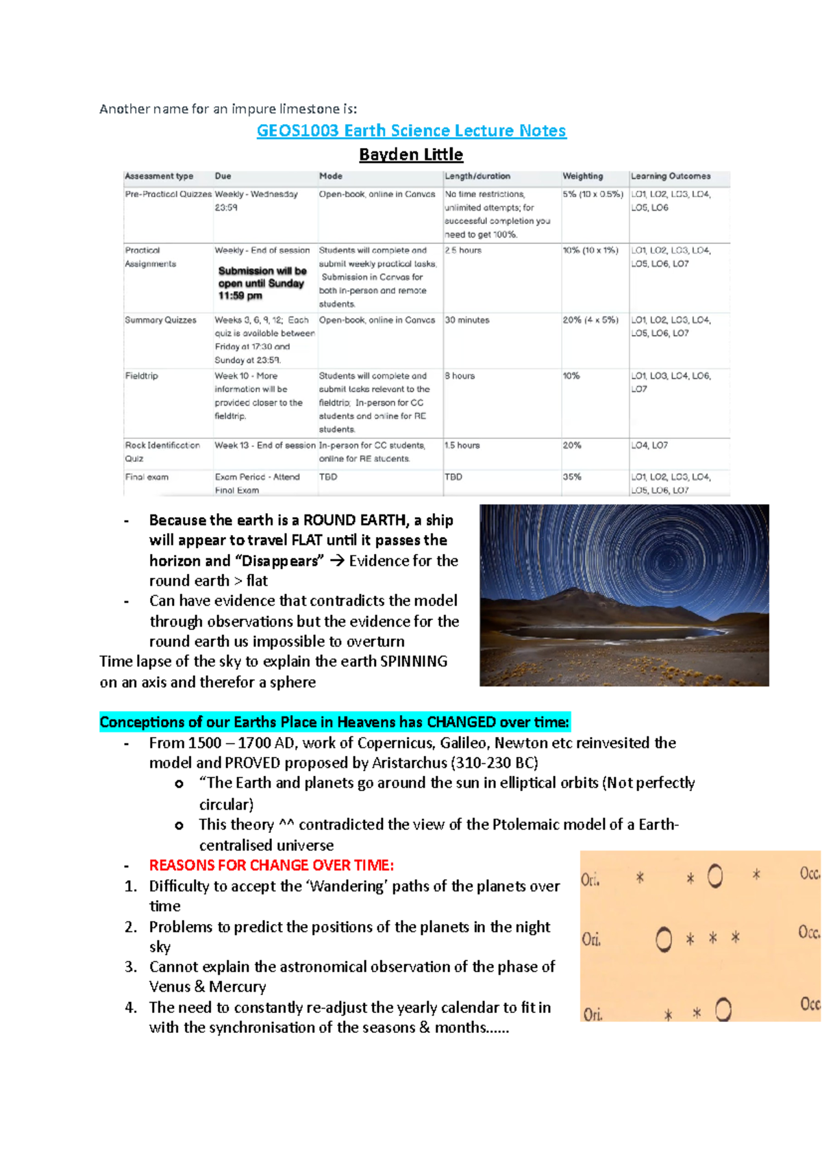 GEOS1003 Earth Science Lecture Notes: Key Concepts and Processes - Studocu