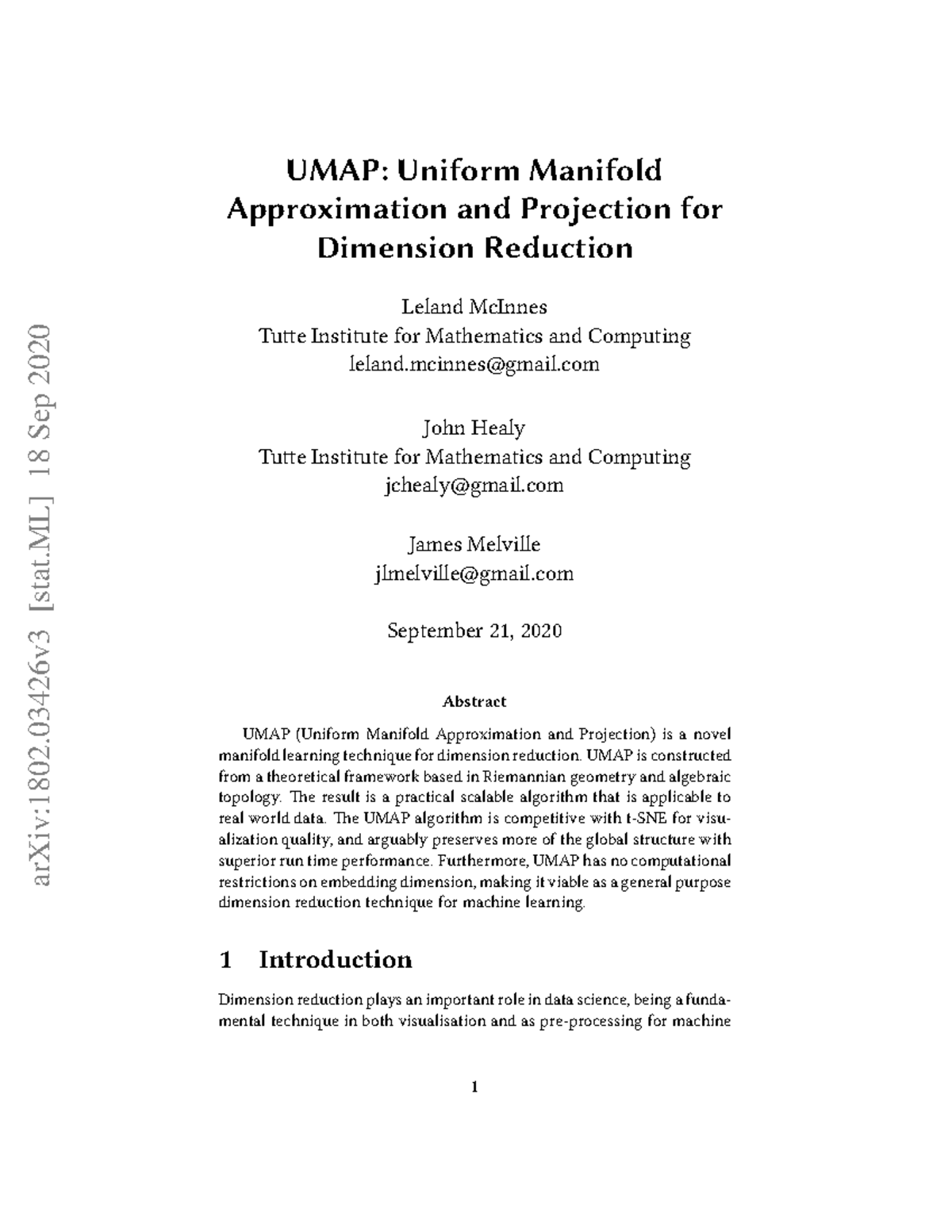 UMAP: A Novel Approach for Dimension Reduction in Data Science - Studocu