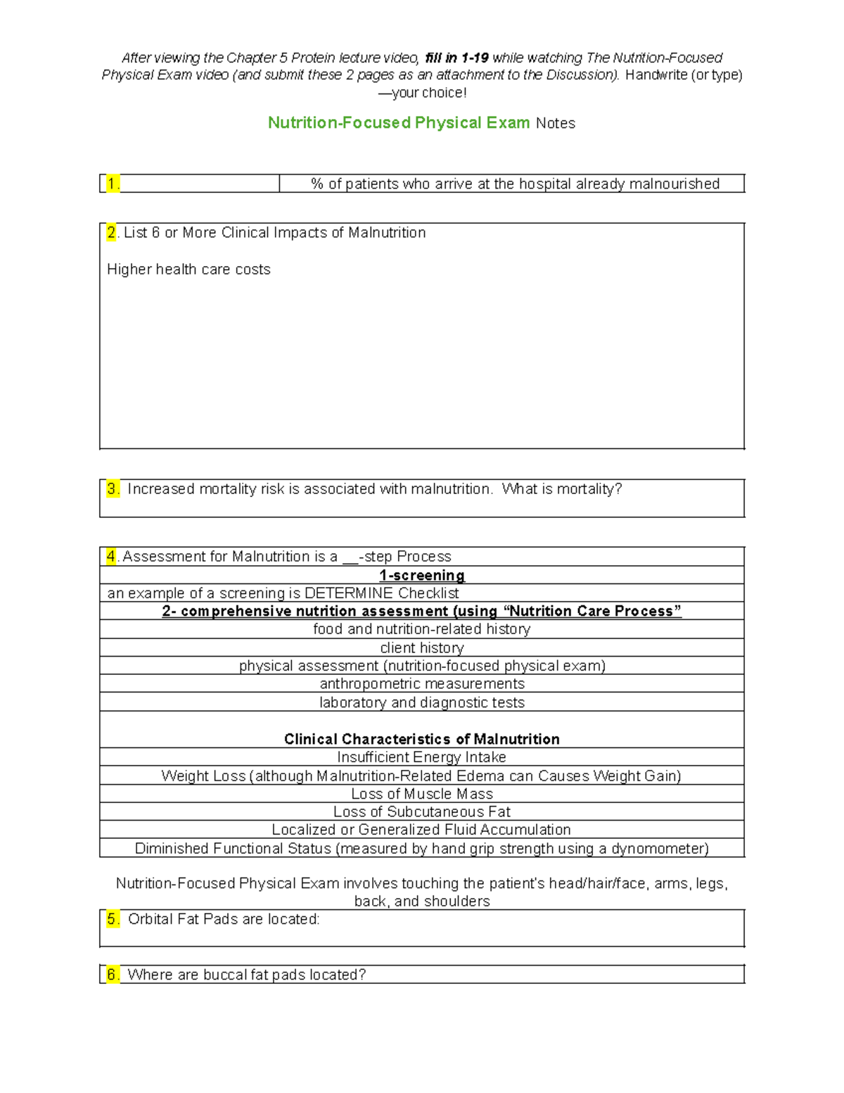 NFPE 2-1 Lecture Notes: Nutrition-Focused Physical Exam Insights - Studocu