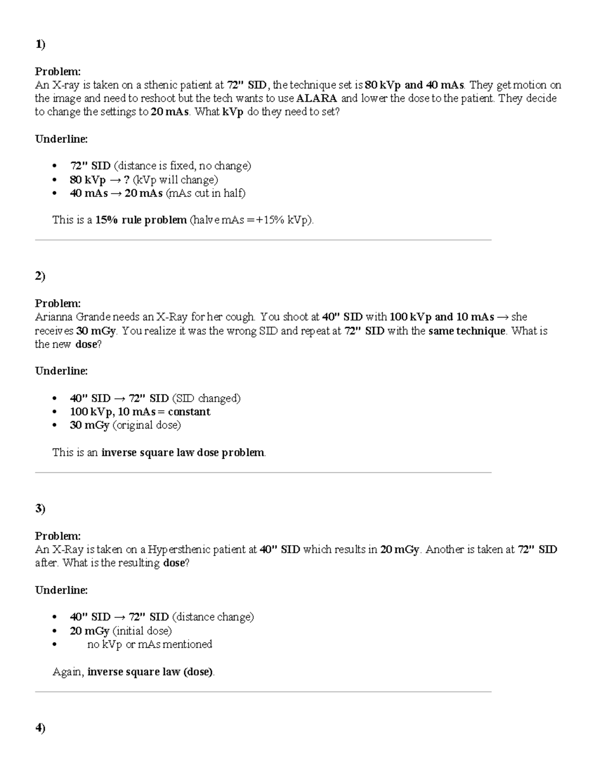 Radiation Dose Calculation Problems for Radiology 101 - Studocu
