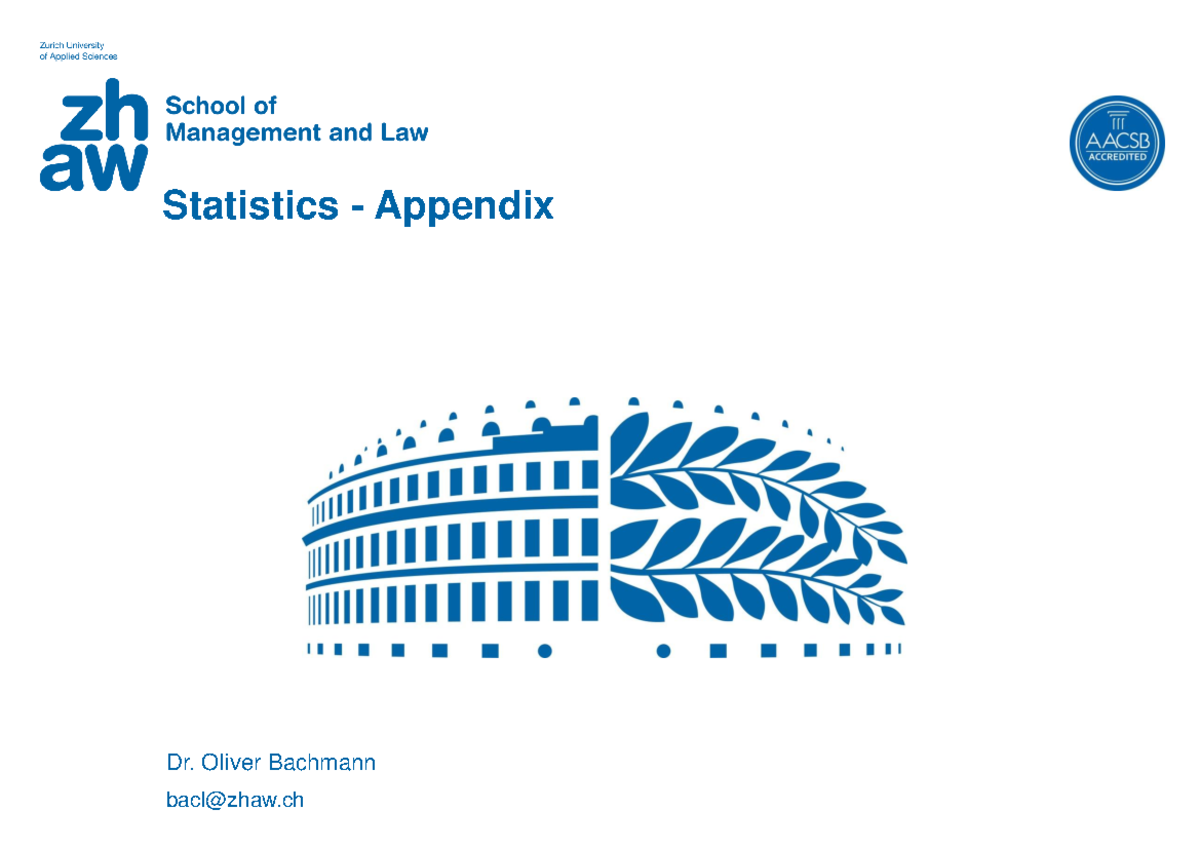 Statistics 1 - Appendix: Standard Normal Variable & Central Limit Theorem - Studocu