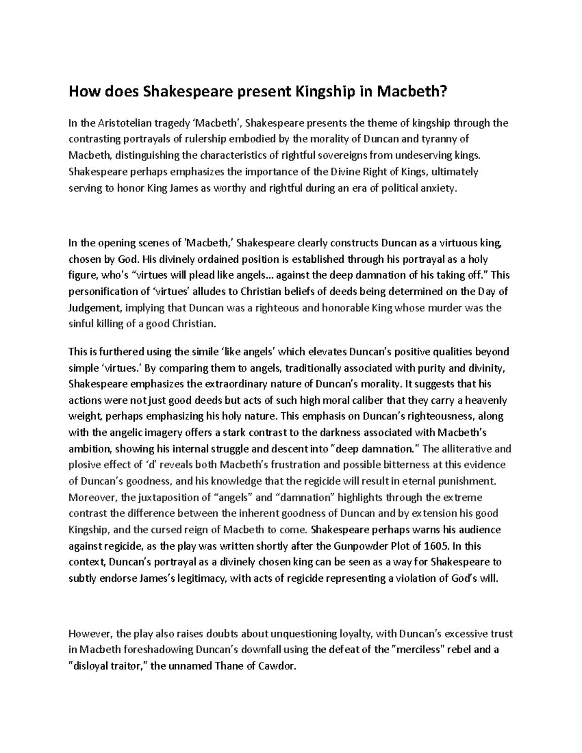 Kingship in Macbeth: Analyzing Rulership and Morality in Shakespeare's ...