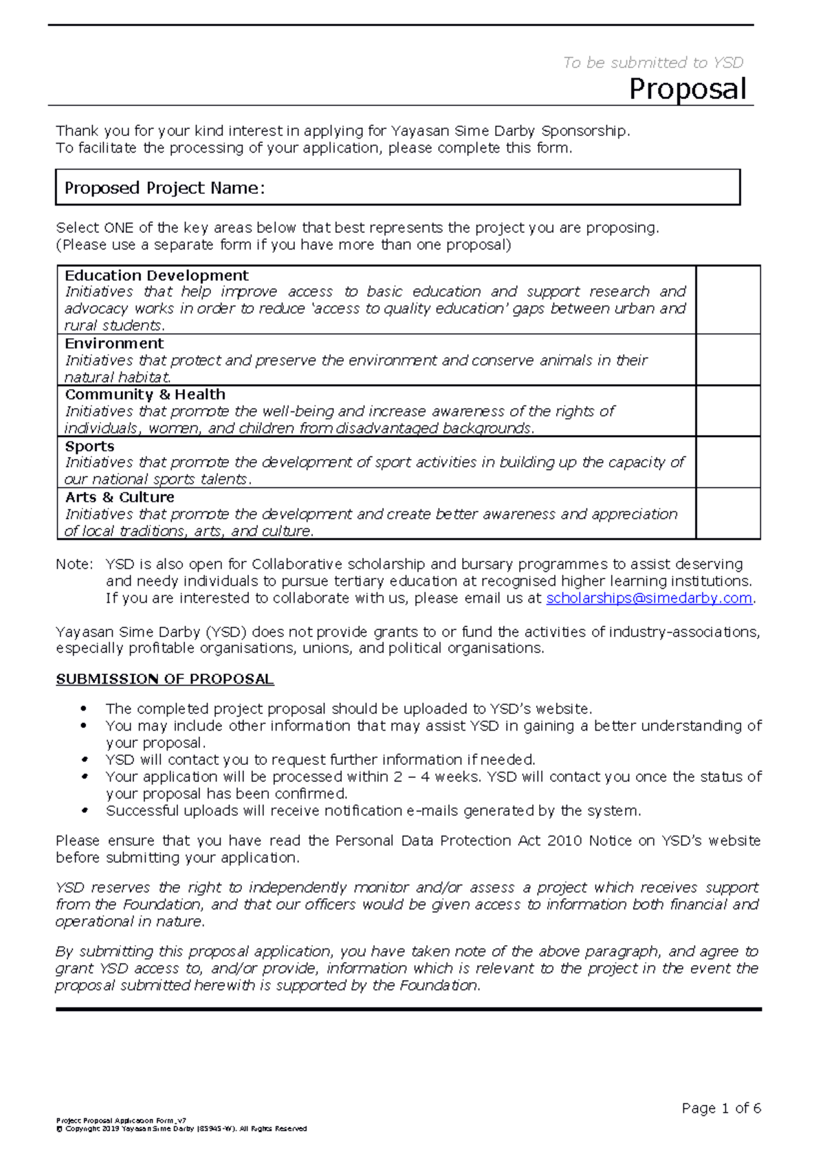 YSD Project Proposal Application Template v7 - Studocu