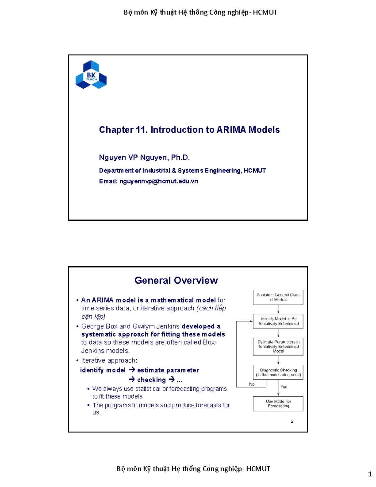 Bộ môn Kỹ thuật Hệ thống Công HCMUT Chapter 11: Introduction to ARIMA ...