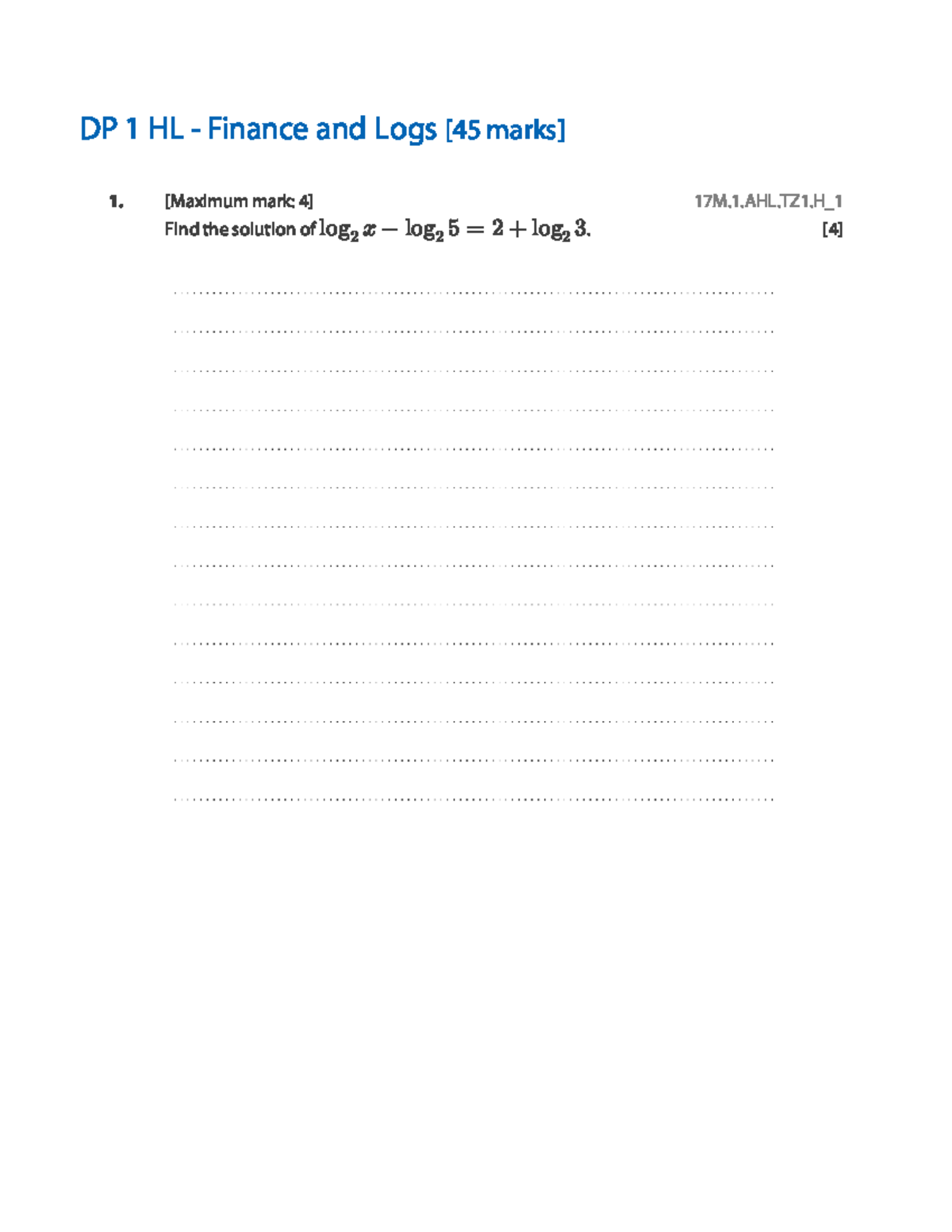 DP 1 HL Finance and Logs: Loan Options & Depreciation Analysis - Studocu