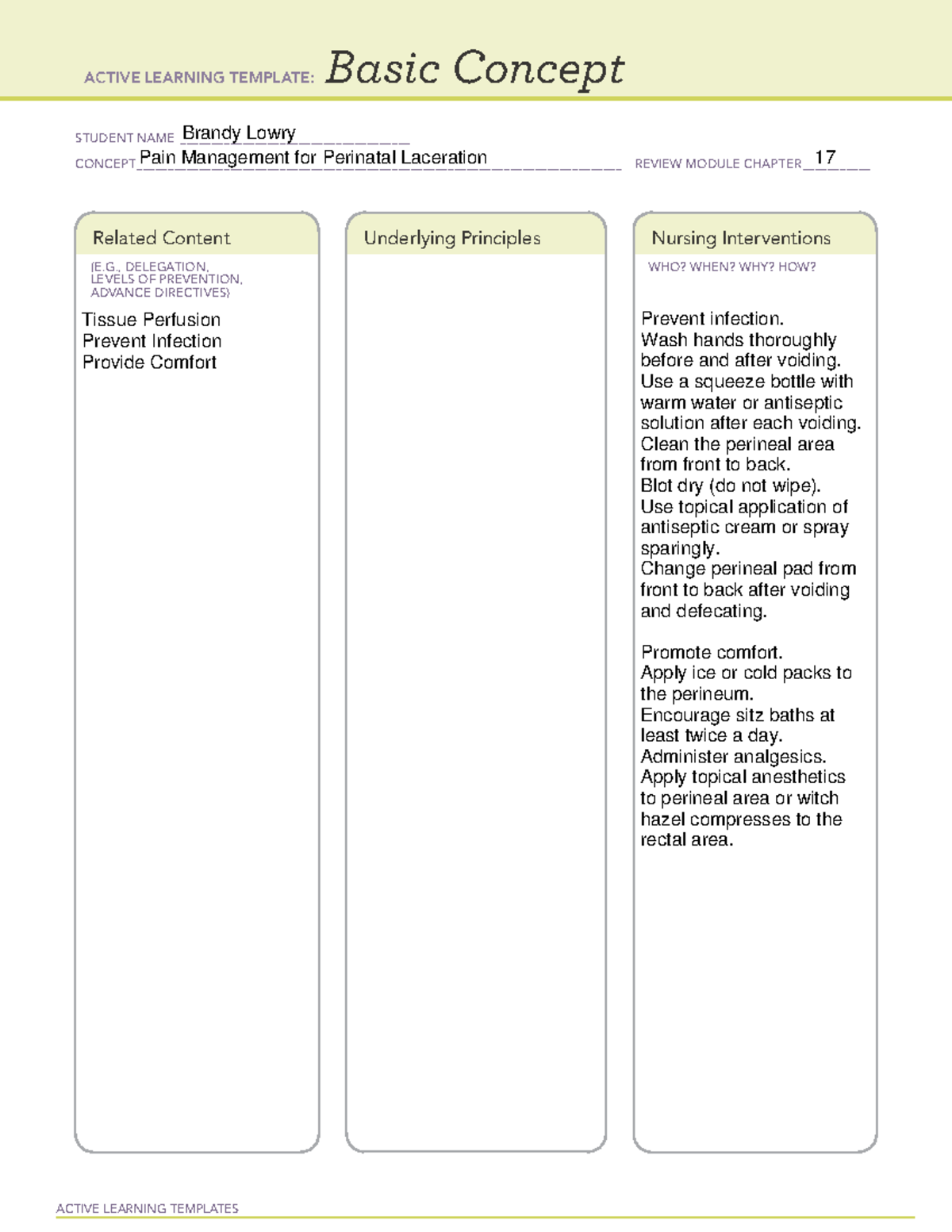Pain Management Strategies for Perinatal Laceration - ALT Basic Concept ...
