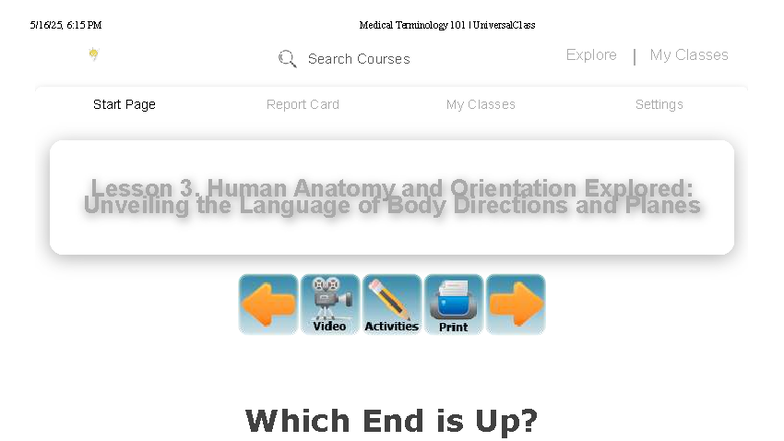 Medical Terminology 101: Lesson 3 - Human Anatomy & Orientation - Studocu