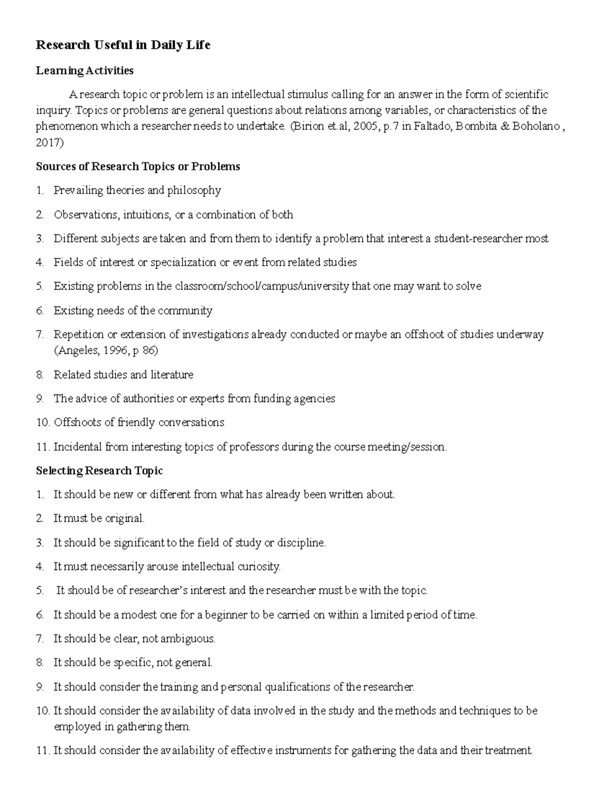 Unit 2 PR2 Reviewer: Research Topics and Methodologies in Daily Life ...