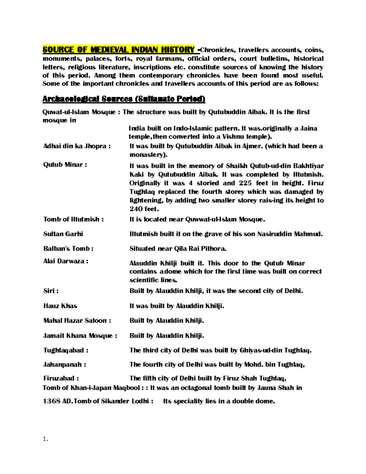 Sources of Medieval Indian History: Chronicles, Architecture ...