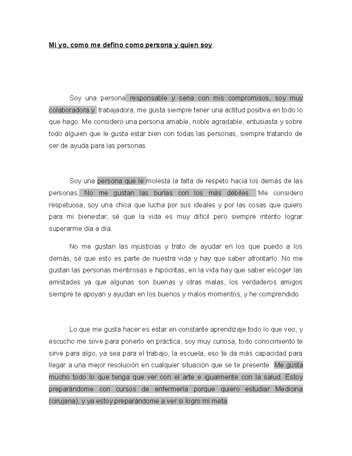 Quien soy Orientacion - Mi yo, como me defino como persona y quien soy ...