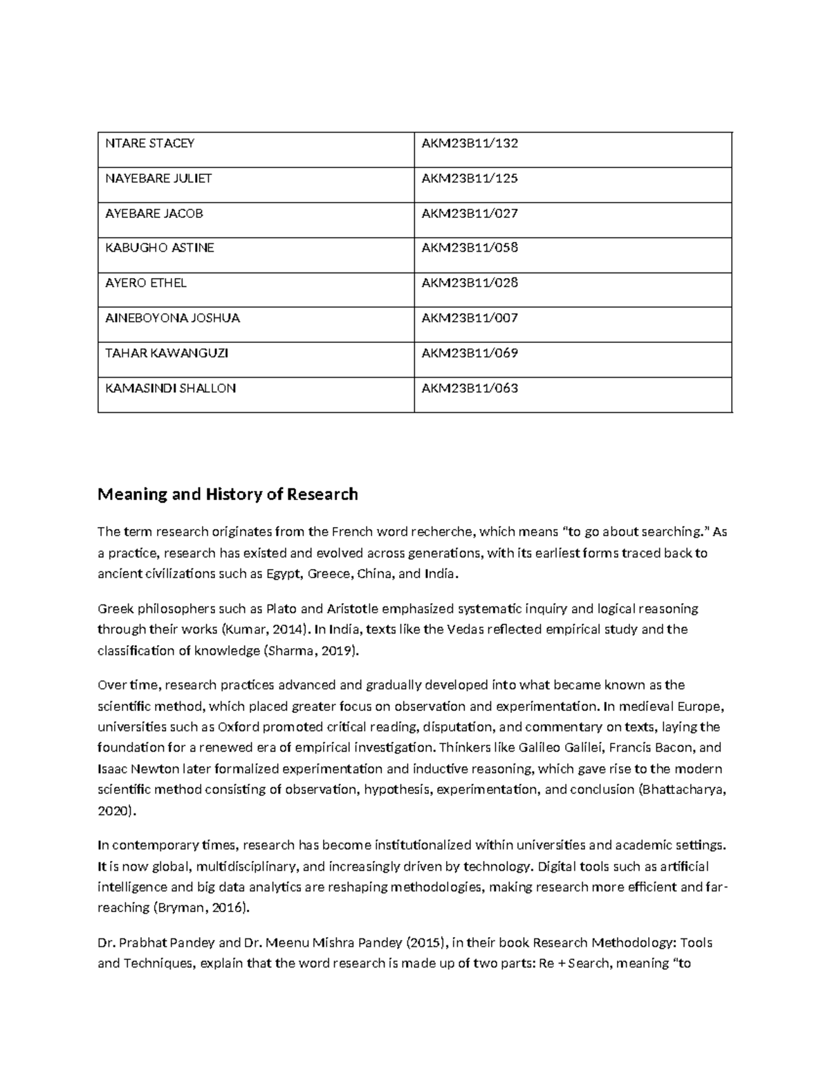 Research Methodology: Meaning, History, and Types (Course Code: RM101 ...
