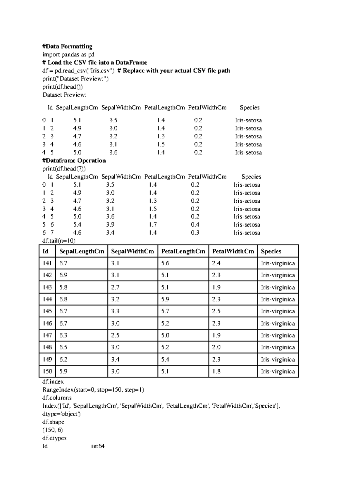 Data Wrangling -1 Iris data loading and using pandas function - #Data ...