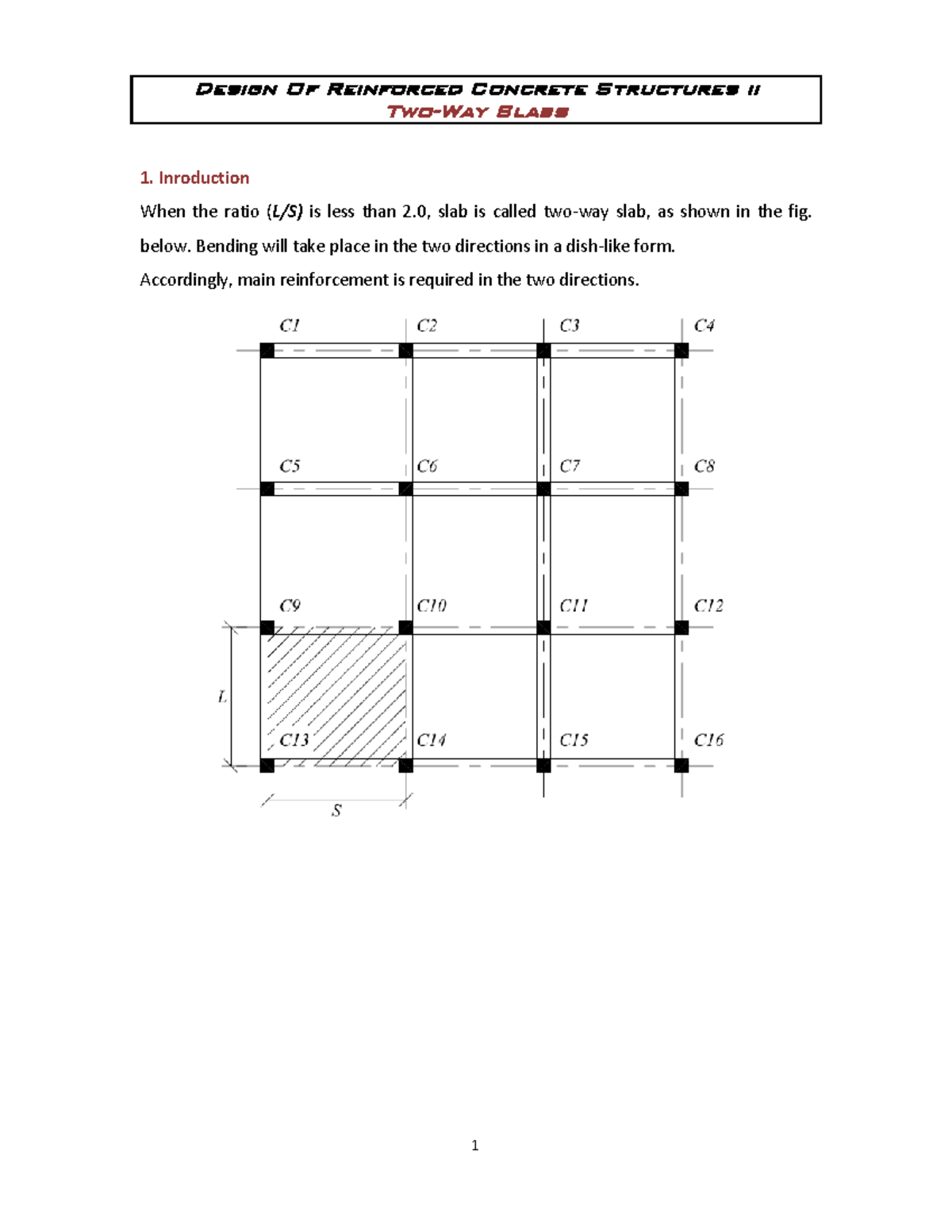 Civil Engineering CE201 Lecture Notes on Two-Way Slabs - Studocu