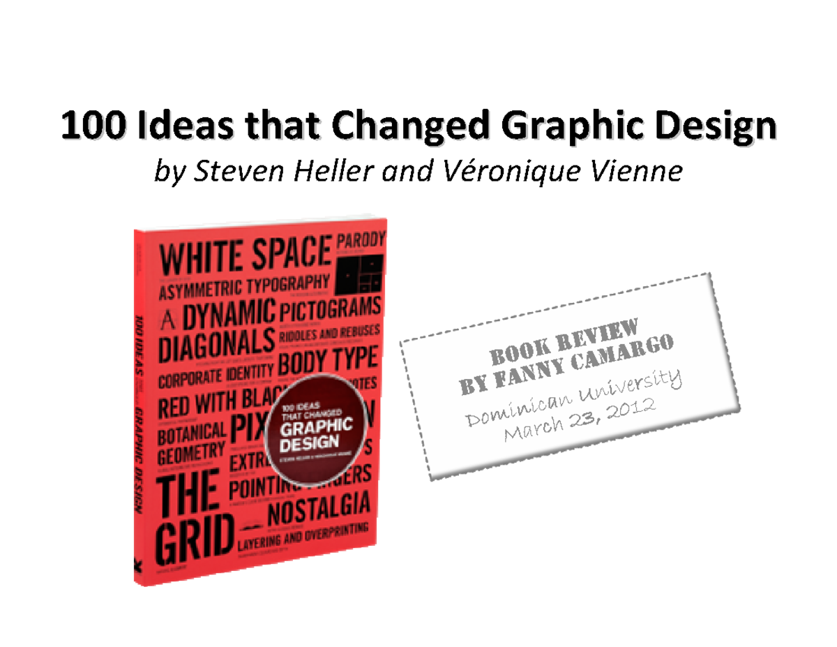 100 Influential Ideas in Graphic Design - 100 Ideas Series - Studocu