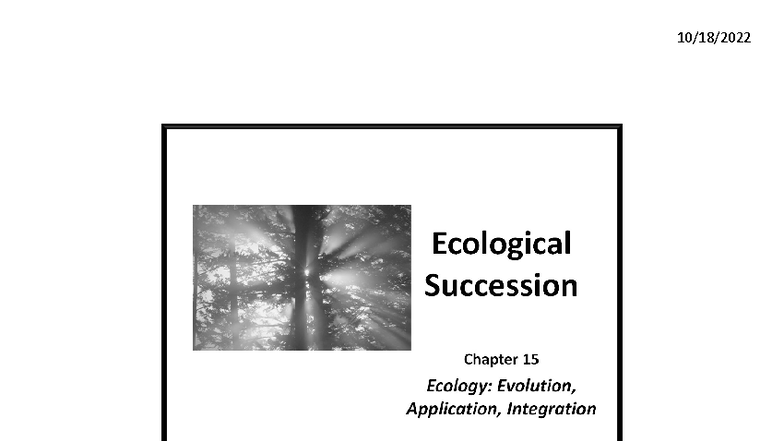 BIO 350 Chapter 15: Ecological Succession & Disturbance Dynamics - Studocu