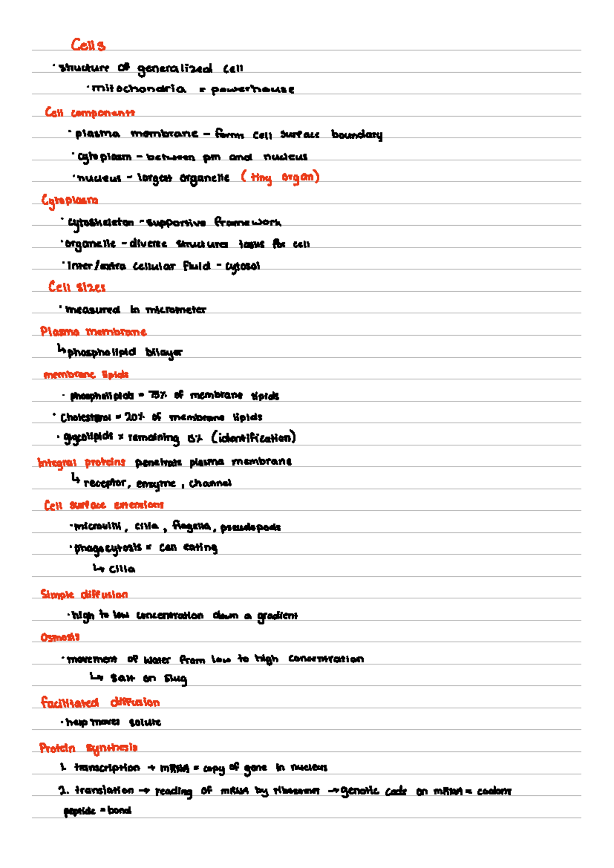 Course Notes for Chapter 5: Cell Structure & Function (BIO101) - Studocu