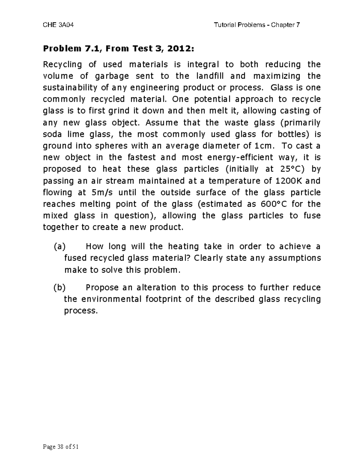 CHE 3A04 Tutorial Solutions: Chapter 7 Problems Overview - Studocu