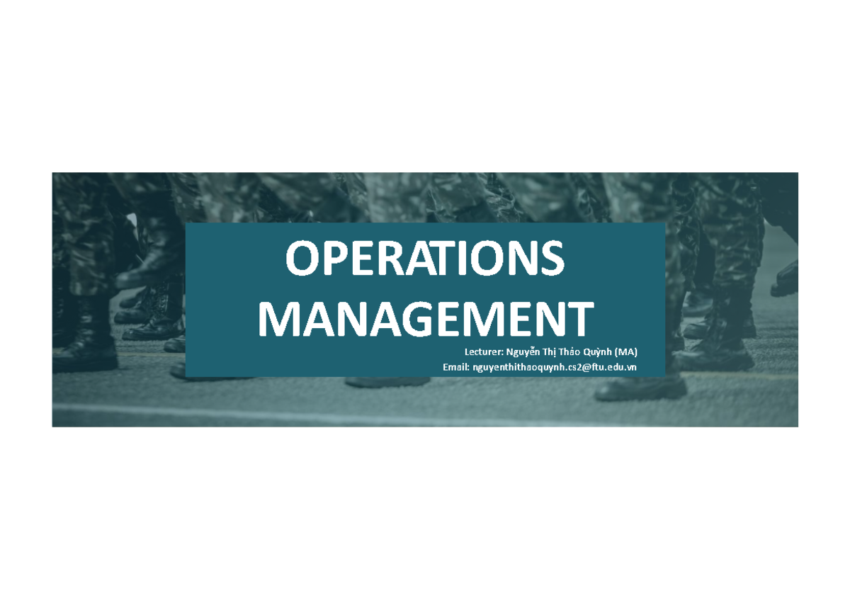 Course Guide ML124: Operations Management Overview and Assessment - Studocu
